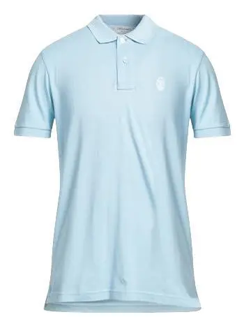 TRUSSARDI Polo Shirt Azure Size Cotton - Blue
