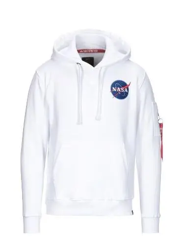 Alpha Industries Hooded Sweatshirt With Logo Appliqués - White