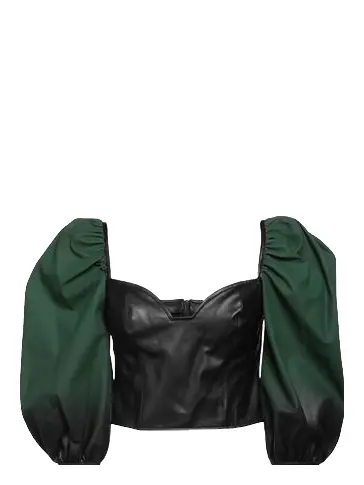 ANTONELLA RIZZA Coated Fabric Crop Top - Green