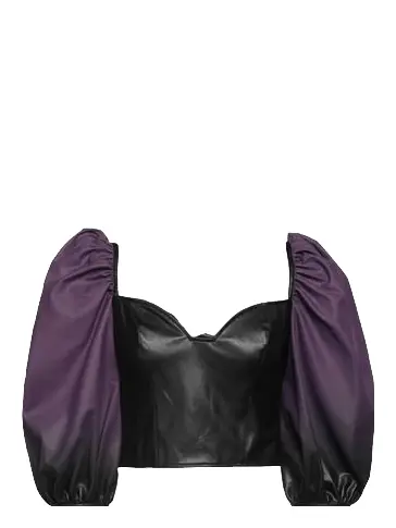 ANTONELLA RIZZA Coated Fabric Crop Top - Purple