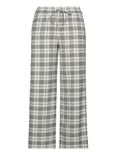 VICOLO Wide Leg Checked Chinos - Beige