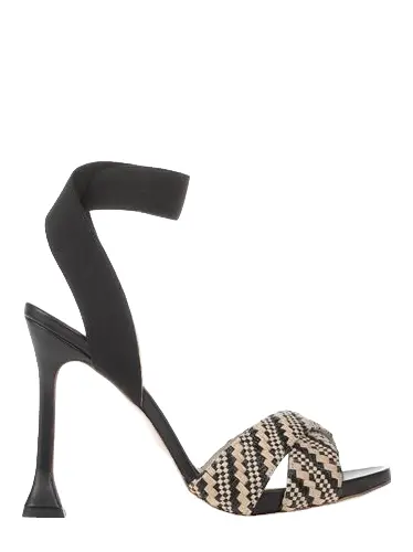 GIANNI MARRA Raffia And Grosgrain Sandals - Beige