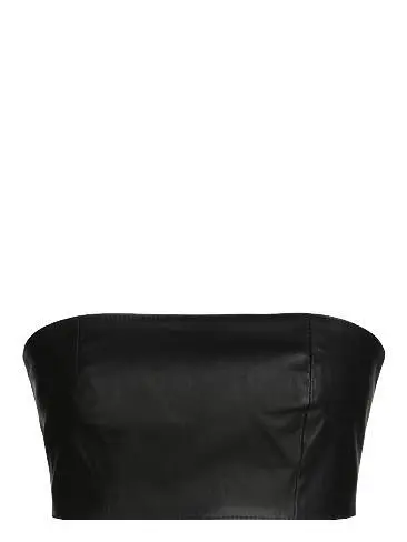 8 BY YOOX Leather Bandeau Top - Black
