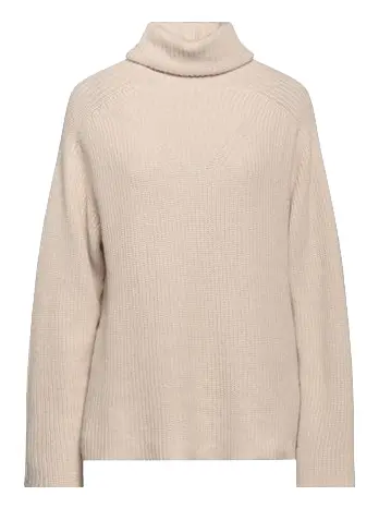 Alpha Studio Turtleneck Top In Recycled Wool Blend - Beige