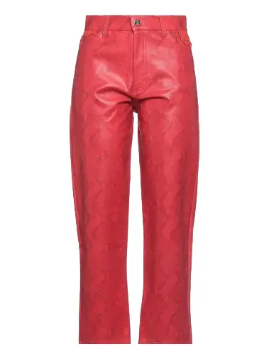 Beatrice B Snakeskin-print Coated Trousers - Red