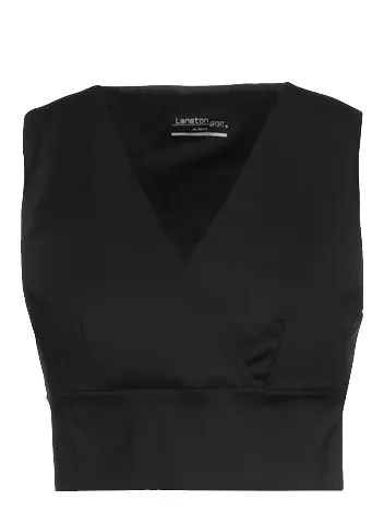 LANSTON Cropped Jersey Top - Black