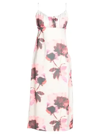 Topshop Midi Satin Dress - Pink