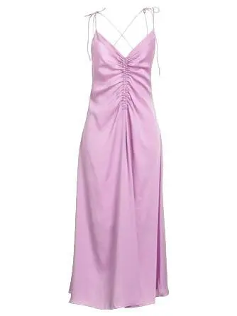 Sandro Maxi Flared Satin Dress - Purple