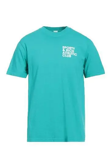 SPORTY & RICH T-shirt Turquoise Size Cotton - Blue