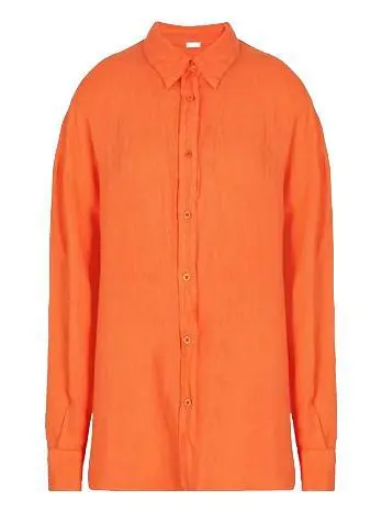8 BY YOOX Linen Essential Shirt - Orange