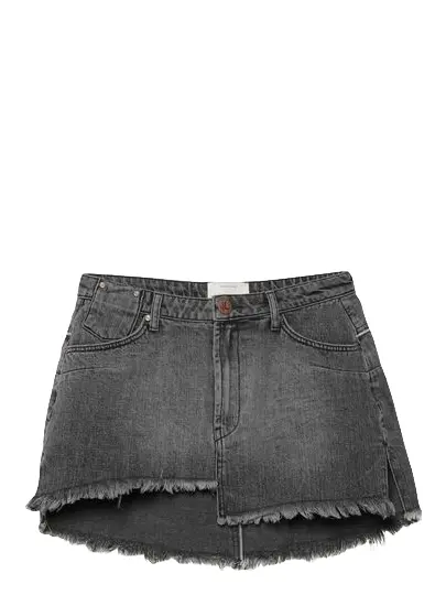 ONETEASPOON Denim Asymmetric Skirt - Black