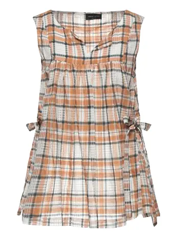 ROBERTO COLLINA Woven Tartan Top - Orange