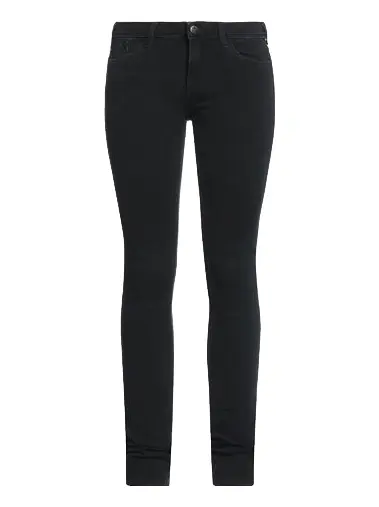 Emporio Armani Skinny Jeans With Studs And Logo - Black