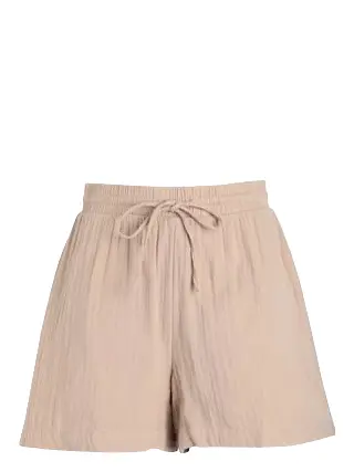 PIECES Relaxed Fit Cotton Shorts - Beige