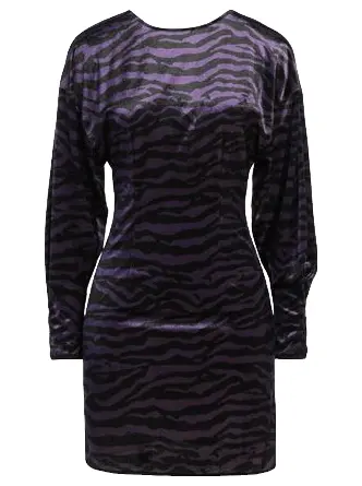 SUOLI Mini Zebra-print Velvet Dress - Purple