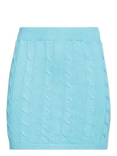 VICOLO Knitted Cotton Acrylic Pencil Skirt - Azure