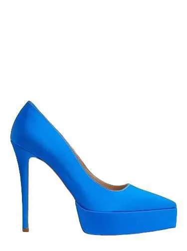 8 BY YOOX Satin Point-toe Pumps Pumps Size Pes Polyethersulfone - Blue