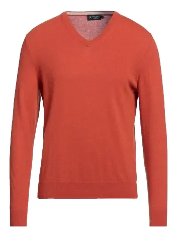 HACKETT Knitted V-neck Pullover - Orange