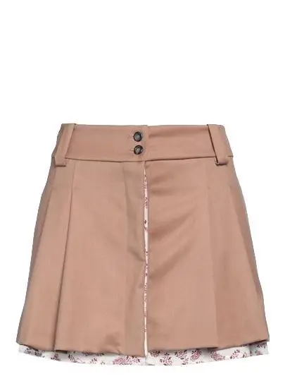 Pinko Solid Mini Skirt - Beige