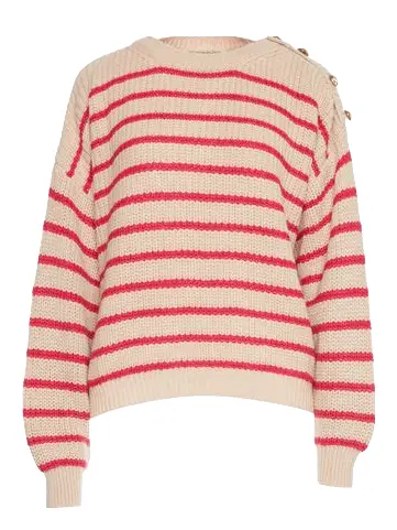 ANGELA MELE MILANO Striped Knit Sweater - Beige
