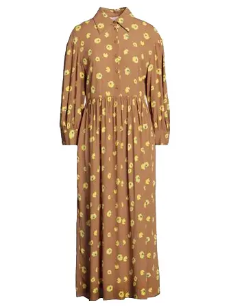 Liviana Conti Viscose Midi Dress - Brown