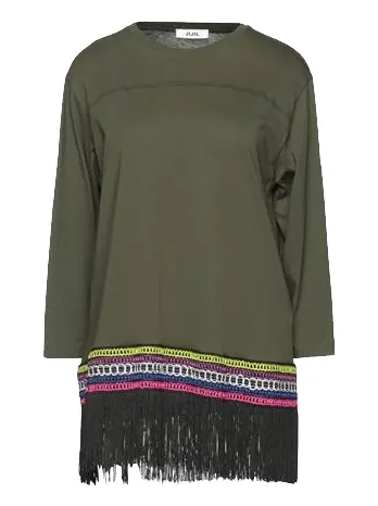 JIJIL T-shirt With Appliqués And Fringes - Military Green