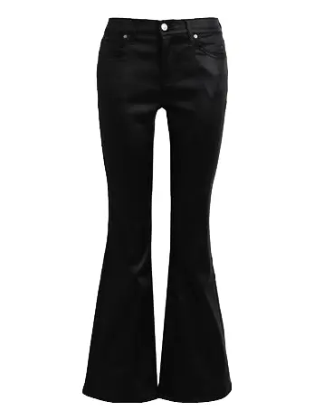 Topshop Twill Flared Pants - Black