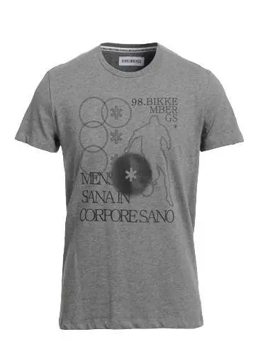 BIKKEMBERGS T-shirt Size Cotton, Elastane - Grey
