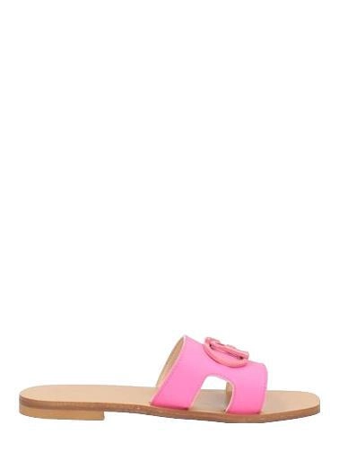 Liu Jo Leather Slide Sandals - Fuchsia