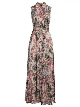 LIU •JO Paisley Print Maxi Shirt Dress - Beige