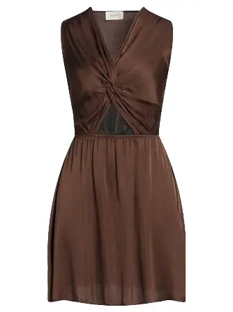 VICOLO Mini Trapeze Dress - Brown