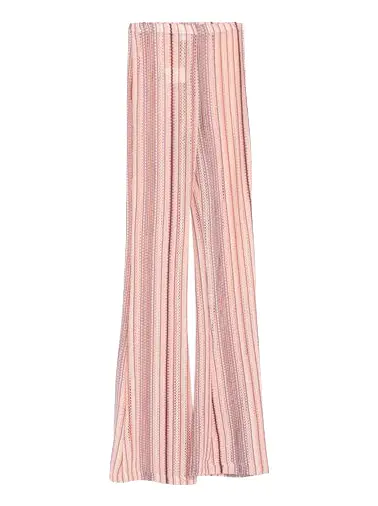 FAMILY FIRST Striped Flared Knit Pants - Pink