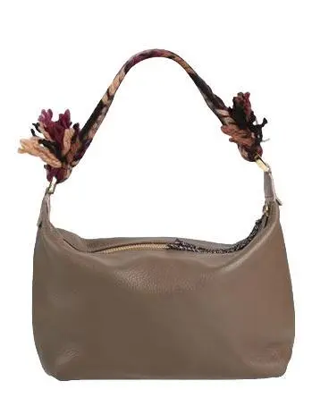 ANITA BILARDI Handbag In Bull Skin With Knitted Handle - Grey