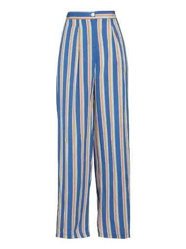 KAOS Striped Wide Leg Pants - Blue