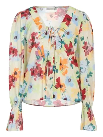 HAVEONE Floral-print Bohemian Blouse - Yellow