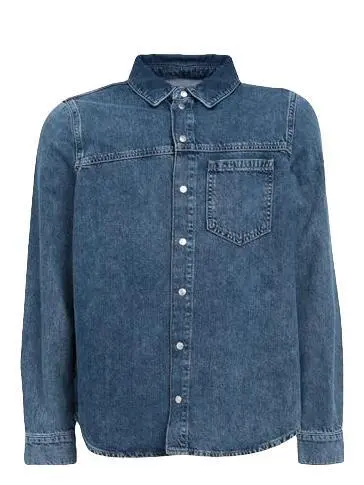 Karl Lagerfeld Klj Regular Denim Shirt Denim Shirt Size Organic Cotton - Blue