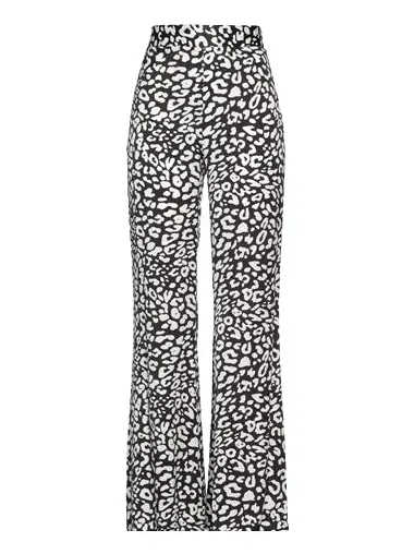 KAOS Leopard-print Viscose Pants - Black