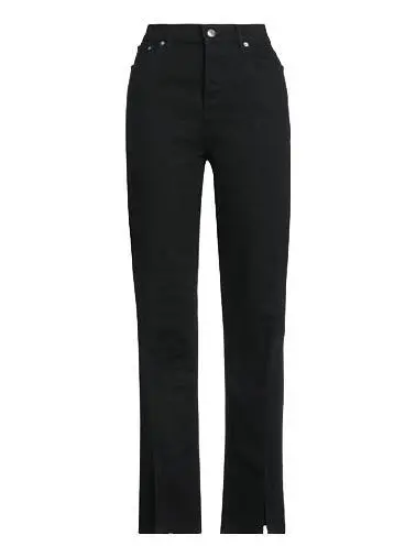 Maje Straight-leg Jeans With Leather Trim - Black