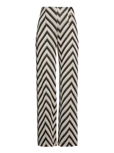 BERNA Herringbone Patterned Pants - Beige