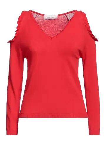 TWENTY EASY BY KAOS Knitted V-neck Top - Red