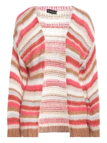 VANESSA SCOTT Striped Knit Cardigan - Beige