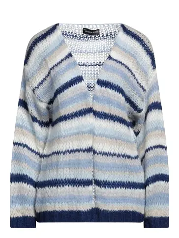 VANESSA SCOTT Striped Knit Cardigan - Blue