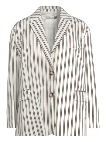 HAVEONE Striped Blazer - White