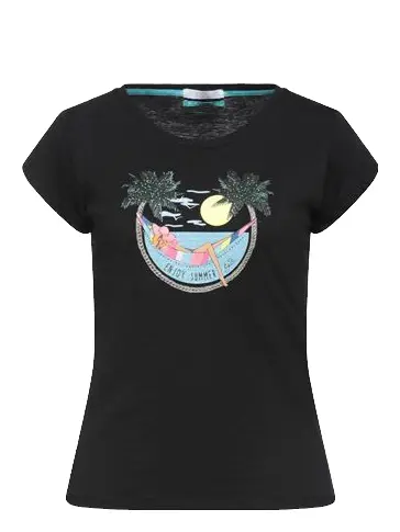 YES ZEE BY ESSENZA Printed Cotton T-shirt - Black