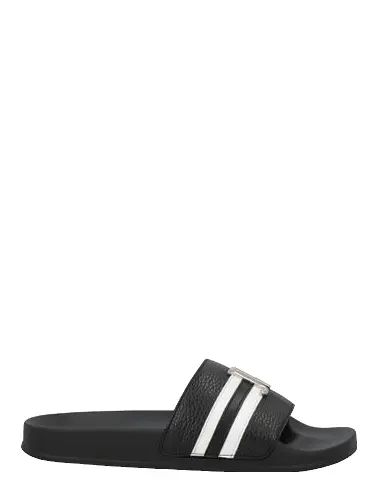 John Richmond Leather Pool Slides - Black