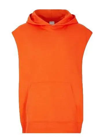 8 BY YOOX Organic Cotton Sleeveless Hoodie Sweatshirt - Orange
