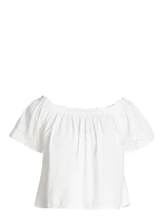 Vero Moda Cotton Woven Crop Top - White