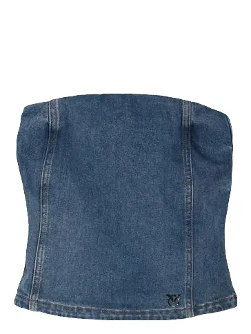 Pinko Denim Tube Top - Blue