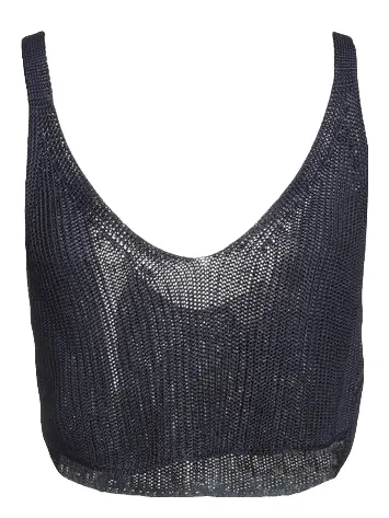 P.a.r.o.s.h Knitted Crop Top - Navy