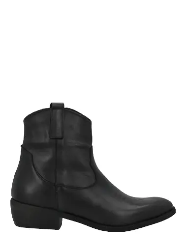 DIVINE FOLLIE Leather Ankle Boots - Black